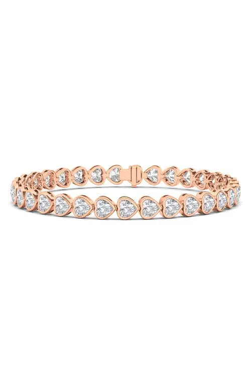 HAUTECARAT Bezel Heart Lab Created Diamond Bangle - 18k Rose Gold