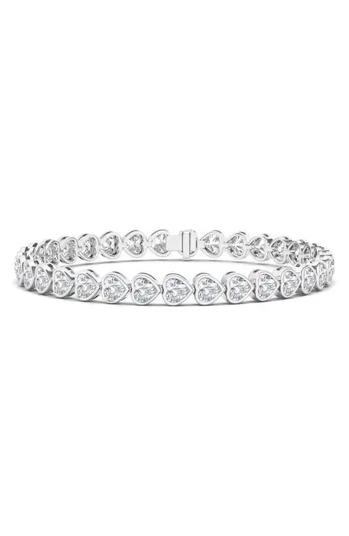 HAUTECARAT Bezel Heart Lab Created Diamond Bangle - 18k White Gold