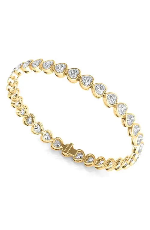 HAUTECARAT Bezel Heart Lab Created Diamond Bangle - 18k Yellow Gold