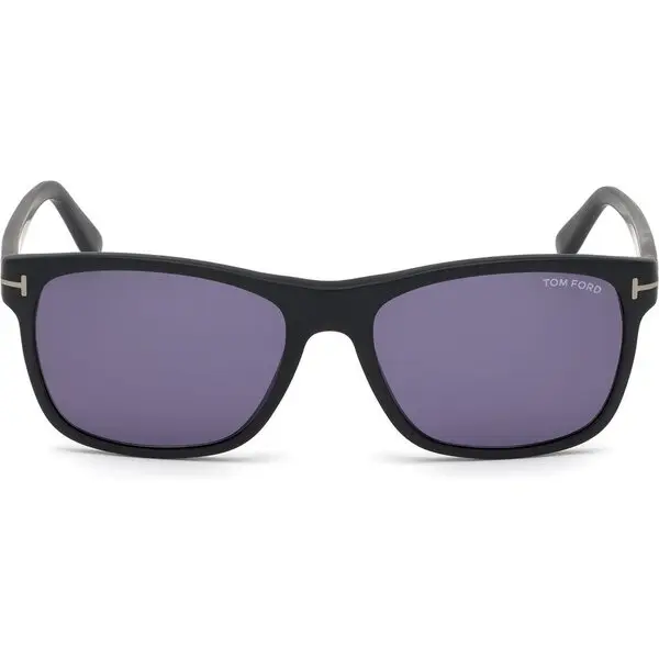 TOM FORD Giulio Geometric Sunglasses - Matte Black/blue Smoke