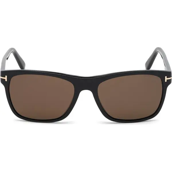 TOM FORD Giulio Geometric Sunglasses - Shiny Black/brown