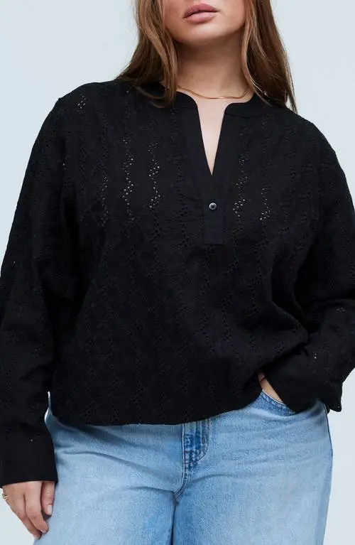 Madewell Long-sleeve Eyelet Top