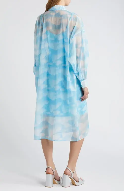 DRESSED IN LALA Sheer Shirtdress