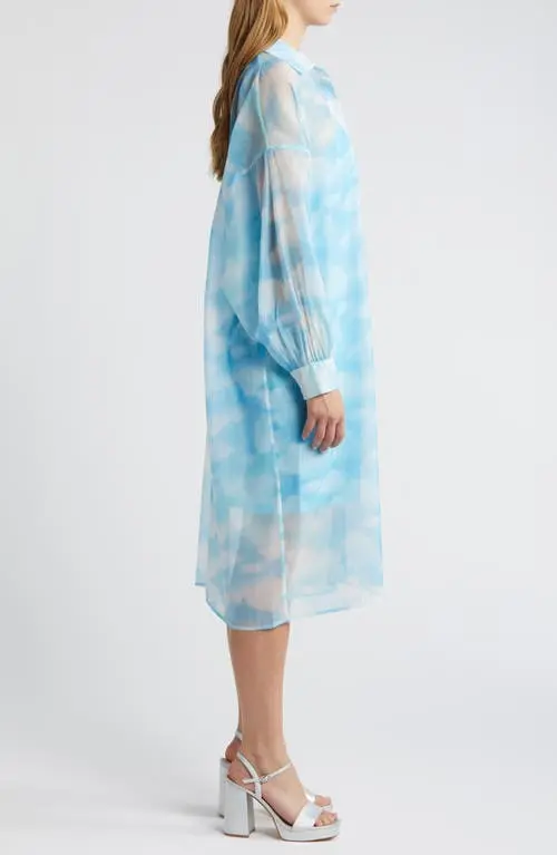 DRESSED IN LALA Sheer Shirtdress