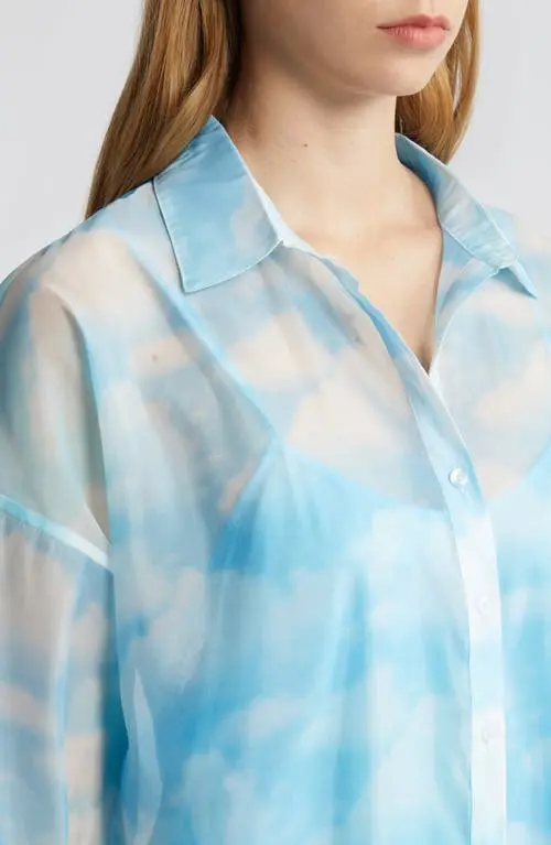 DRESSED IN LALA Sheer Shirtdress