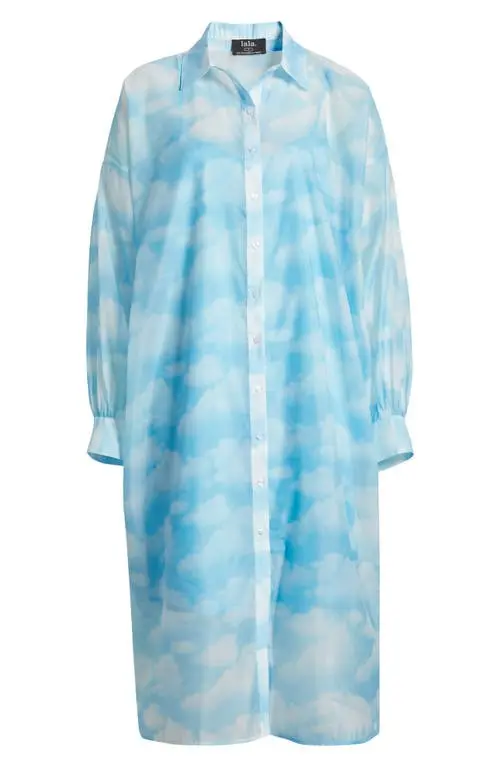 DRESSED IN LALA Sheer Shirtdress