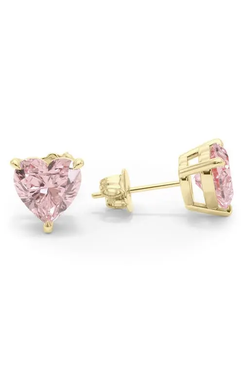 HAUTECARAT Lab-created Diamond Heart Stud Earrings - 18k Yellow Gold