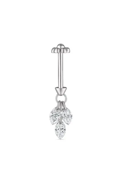 MARIA TASH Floating Diamond Plume Single Threaded Stud Earring