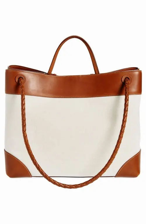 Bottega Veneta Large Andiamo Canvas Shoulder Bag - Brown