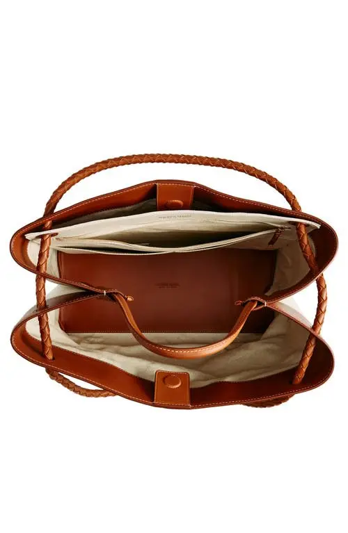 Bottega Veneta Large Andiamo Canvas Shoulder Bag - Brown