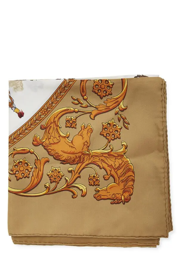 Hermès Multicolor 'la Promenade De Longchamps' Silk Scarf 90 - Brown