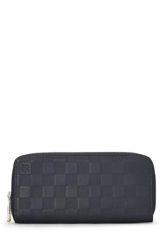 LOUIS VUITTON Damier Infini Zippy Vertical Wallet - Navy