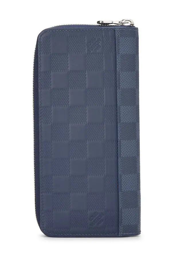 LOUIS VUITTON Damier Infini Zippy Vertical Wallet - Navy