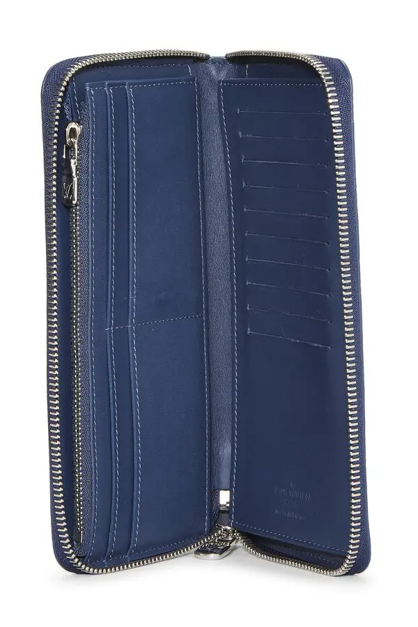 LOUIS VUITTON Damier Infini Zippy Vertical Wallet - Navy