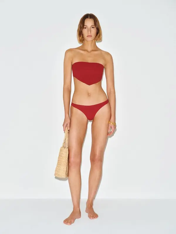 REFORMATION Campo Bikini Bottom - Red