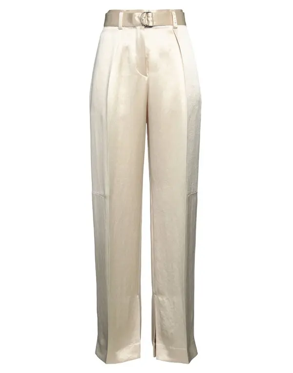 JIL SANDER High Waisted Wide Leg Pants - Beige