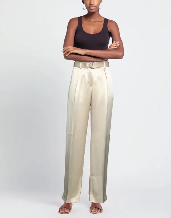 JIL SANDER High Waisted Wide Leg Pants - Beige