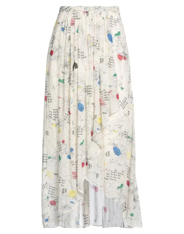 MARANT ETOILE Multicolor Printed Asymmetric Midi Skirt