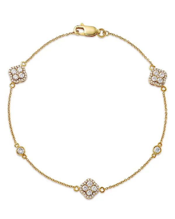 Bloomingdale'S Diamond Clover Station Bracelet - Gold