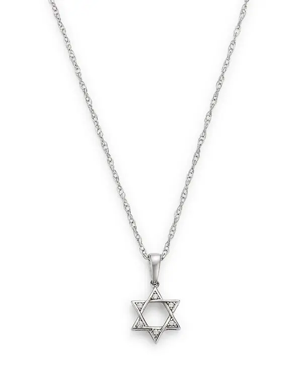 Bloomingdale'S Diamond Star Of David Pendant Necklace - White