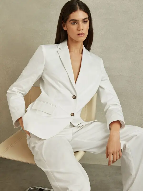 REISS Harper Tailored Blazer - White
