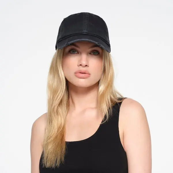 Skims Distressed Baseball Cap Skims Distressed Cap - Soot | Editorialist main image 4