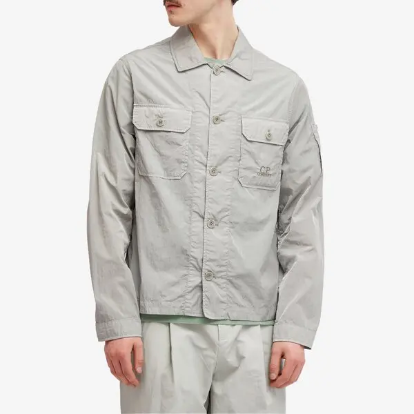 C.P. Company Chrome-R Pocket Overshirt In Drizzle - 40% Off