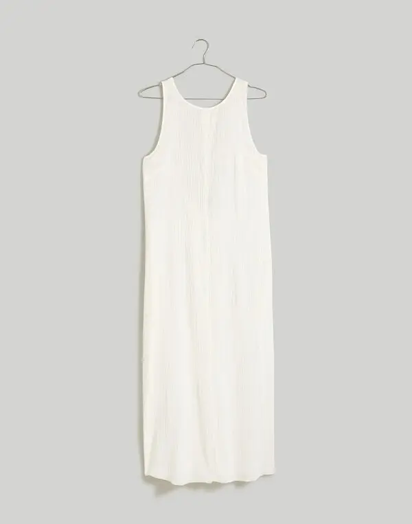 Madewell Open-back Midi Cover-up Dress In Crinkle Cotton - Lighthouse