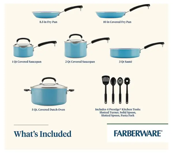 FARBERWARE Eco Advantage Ceramic Cookware 13pc Et
