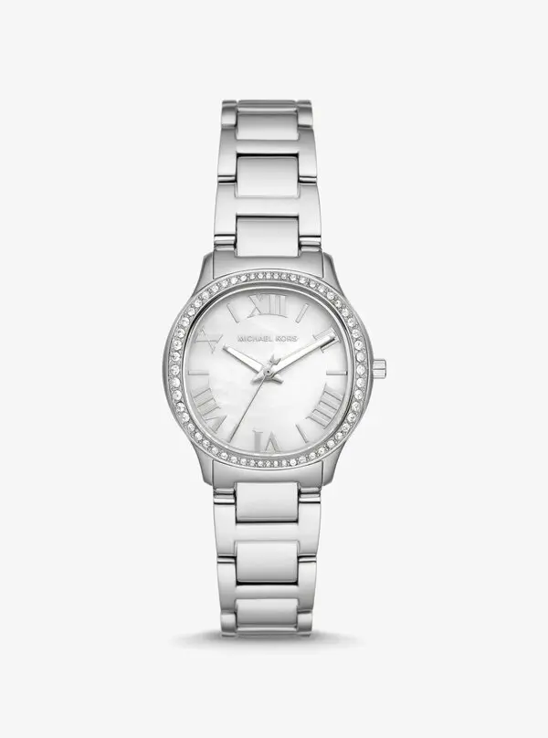 Michael Kors Mini Sage Pavé Stainless Steel Watch - Silver