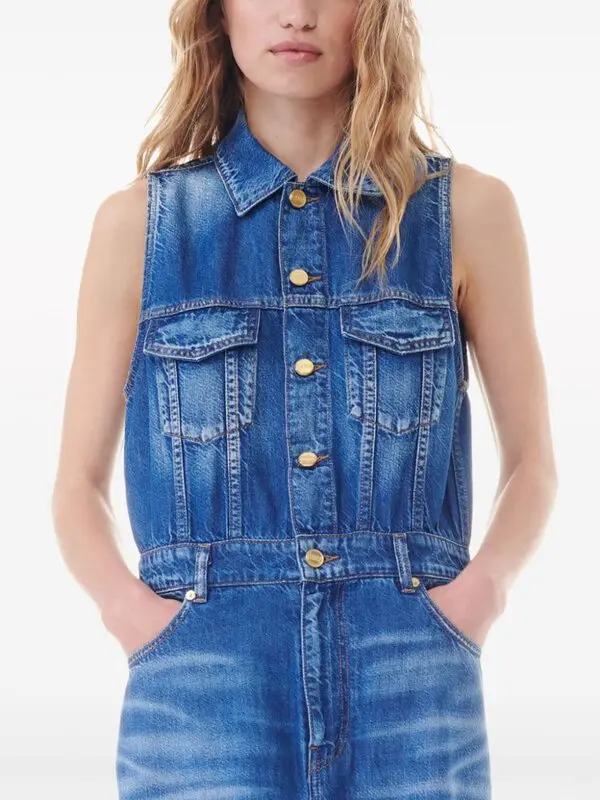 GANNI Sleeveless Denim Midi Dress