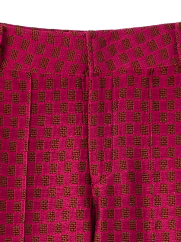 DESTREE Yoshismart Jacquard Cropped Trousers - Pink
