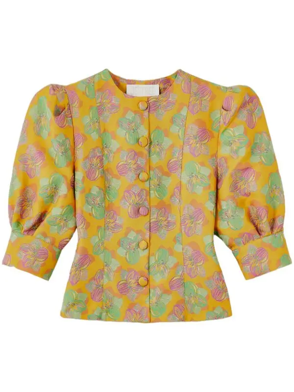 DESTREE Jasper Floral-jacquard Blouse