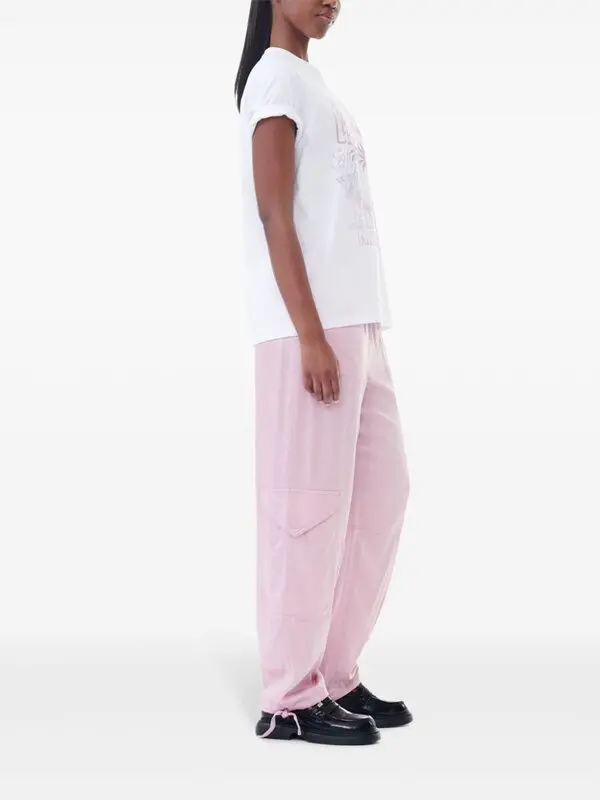 GANNI Logo-print Cotton T-shirt - White
