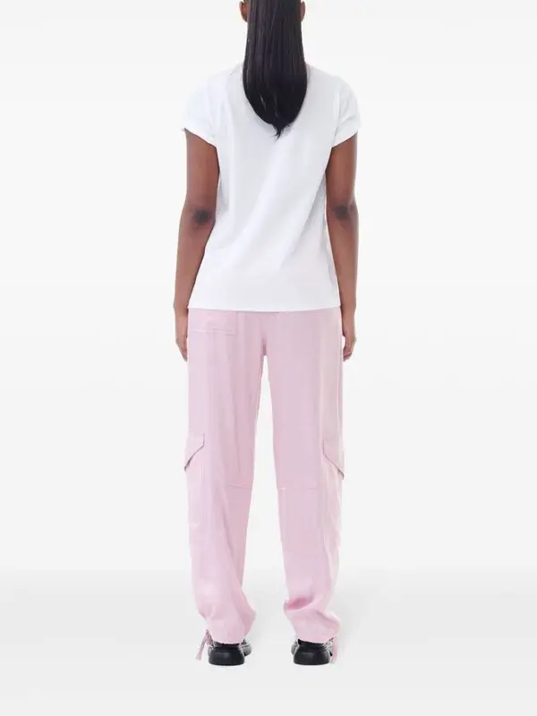 GANNI Logo-print Cotton T-shirt - White