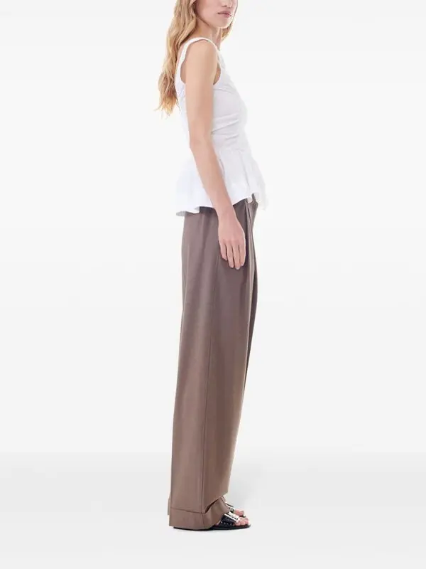 GANNI Gathered Peplum Blouse - White