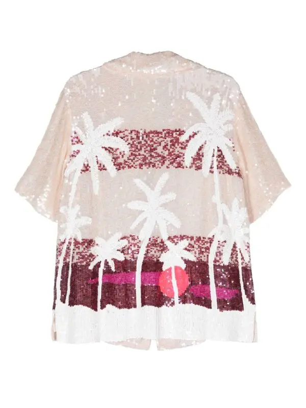 P.a.r.o.s.h Palms Sequined Shirt - Pink