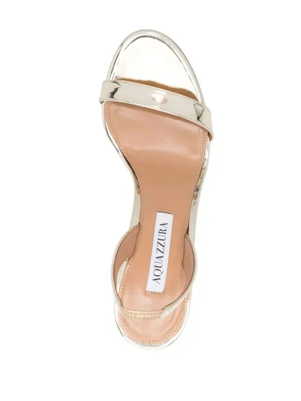 AQUAZZURA 85mm So Nude Metallic Leather Sandals - Gold