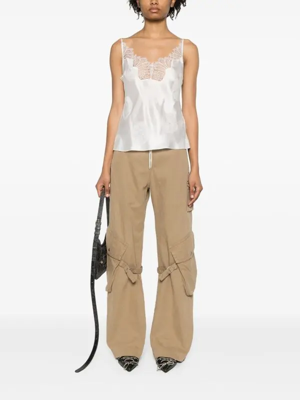 Coperni Lace-trim Silk Tank Top