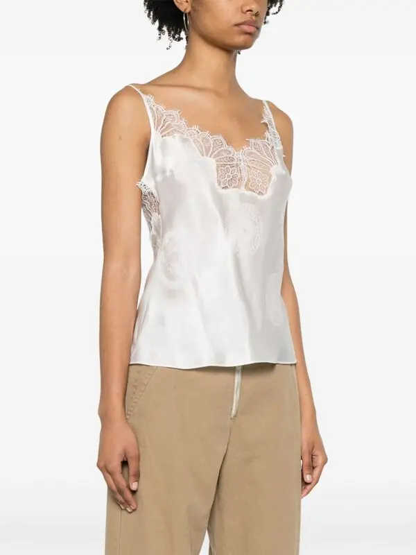 Coperni Lace-trim Silk Tank Top