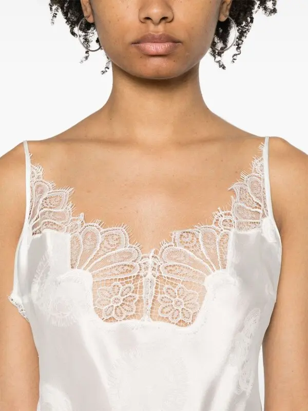 Coperni Lace-trim Silk Tank Top