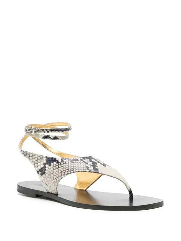 Paris Texas Amalfi Snakeskin-effect Sandals - Black