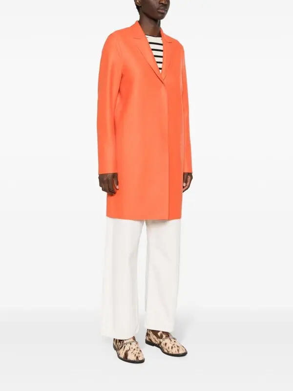 Harris Wharf London Cocoon Wool Coat - Orange
