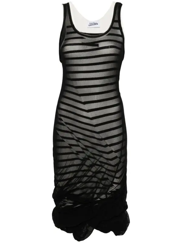 JEAN PAUL GAULTIER The Marinière Striped Maxi Dress - White