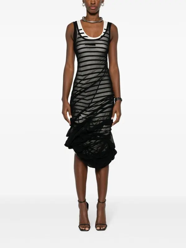 JEAN PAUL GAULTIER The Marinière Striped Maxi Dress - White