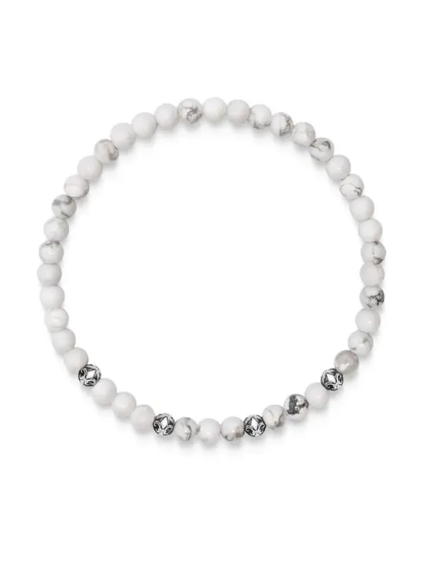 NIALAYA JEWELRY Howlite Beaded Bracelet - White