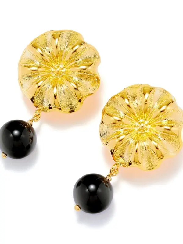 DESTREE Sonia Daisy Drop Earrings - Black