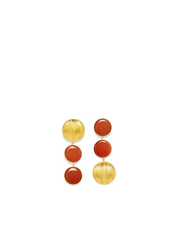 DESTREE Sonia Double-stone Earrings - Brown
