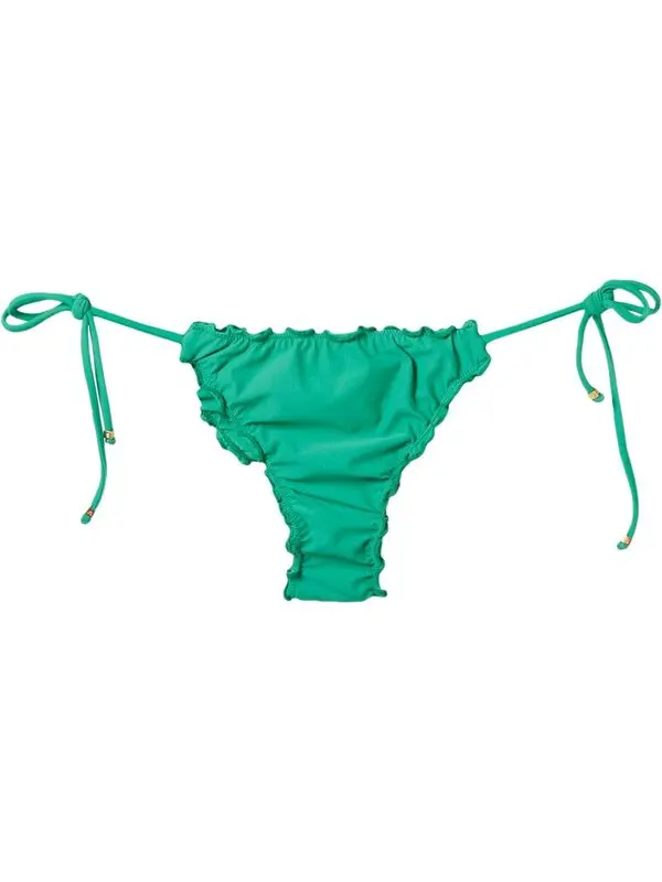 AMIR SLAMA Ruched Bikini Bottom - Green