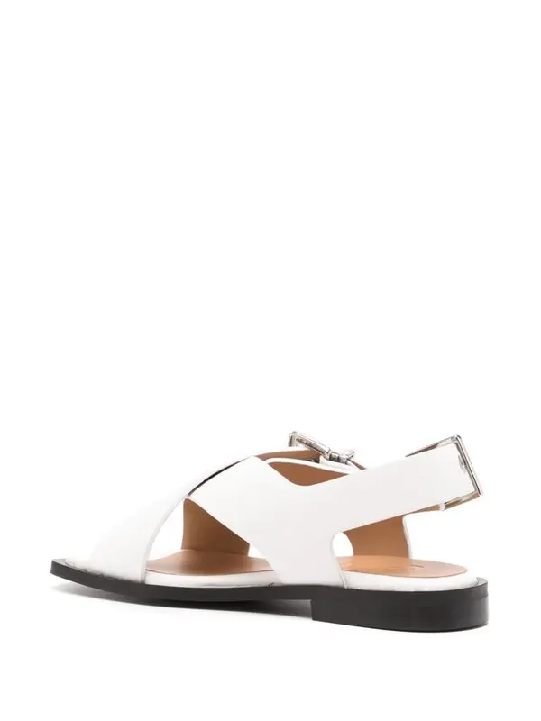 GANNI Buckled Crossover Strap Sandals